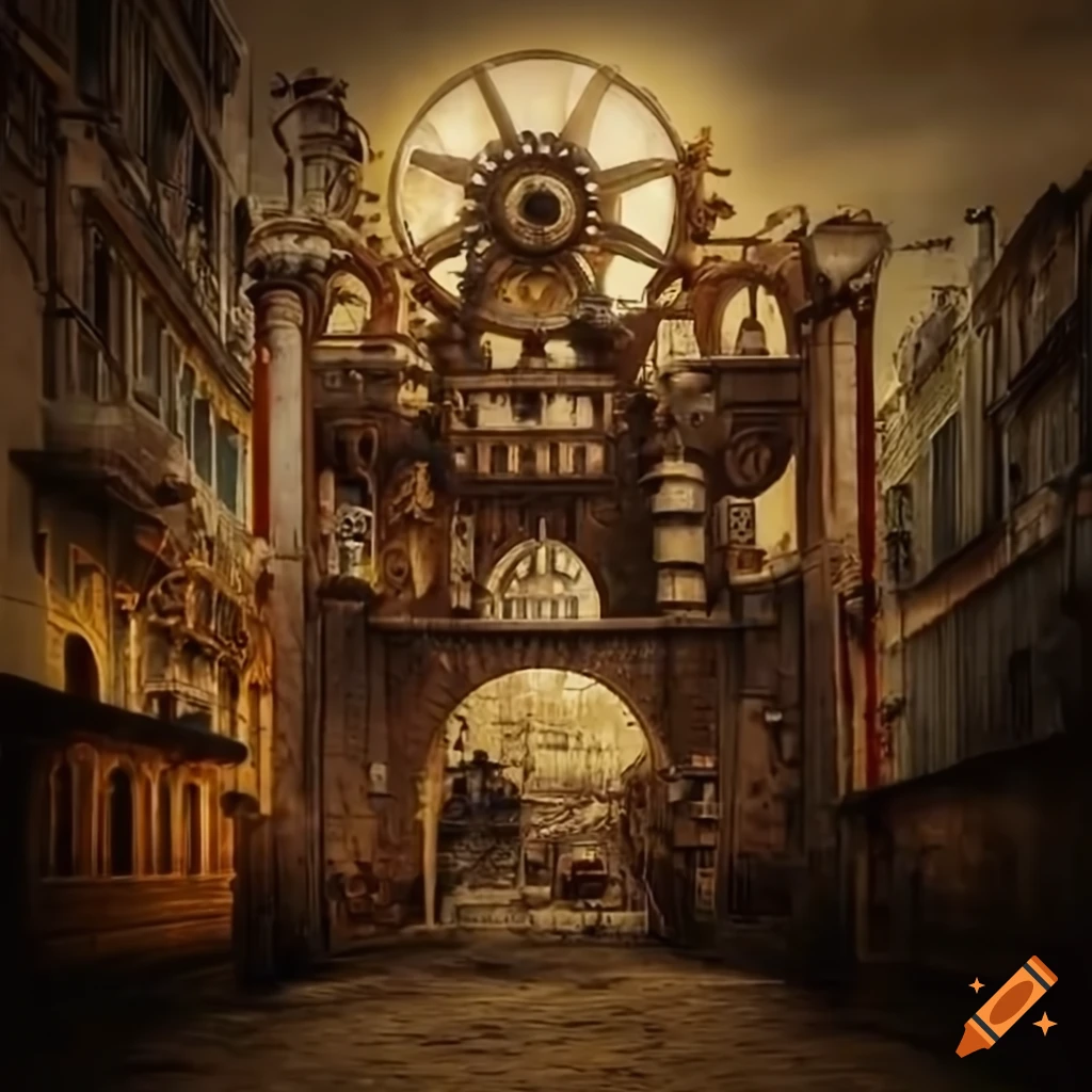 Steampunk surreal blessing machine in Havana city on Craiyon