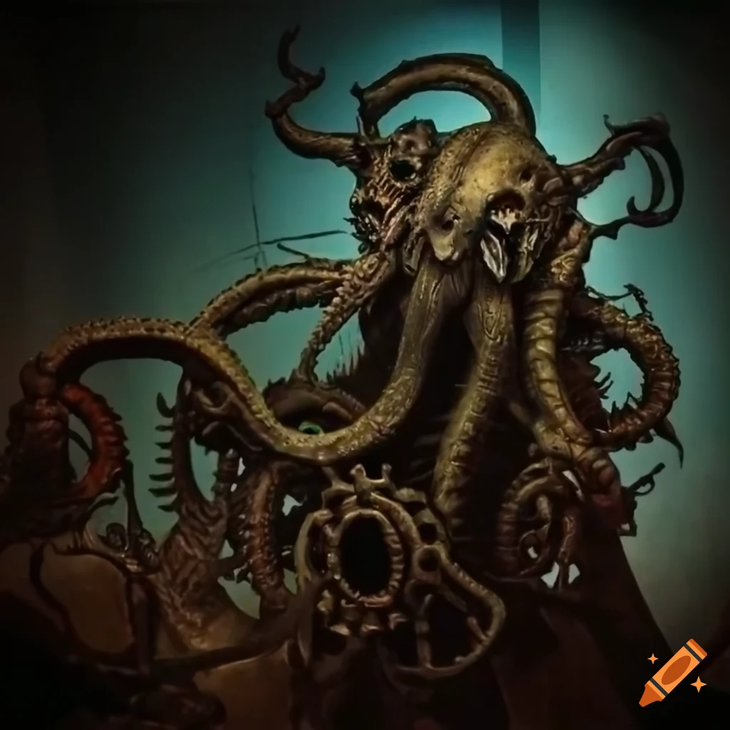Eldritch horror mechanical cthulhu creature on Craiyon