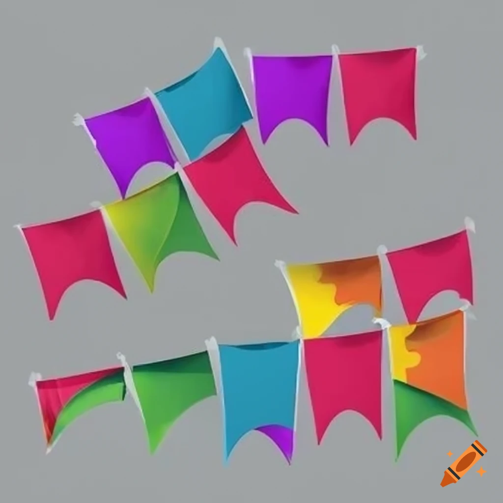 Holi flags decorations clipart on Craiyon