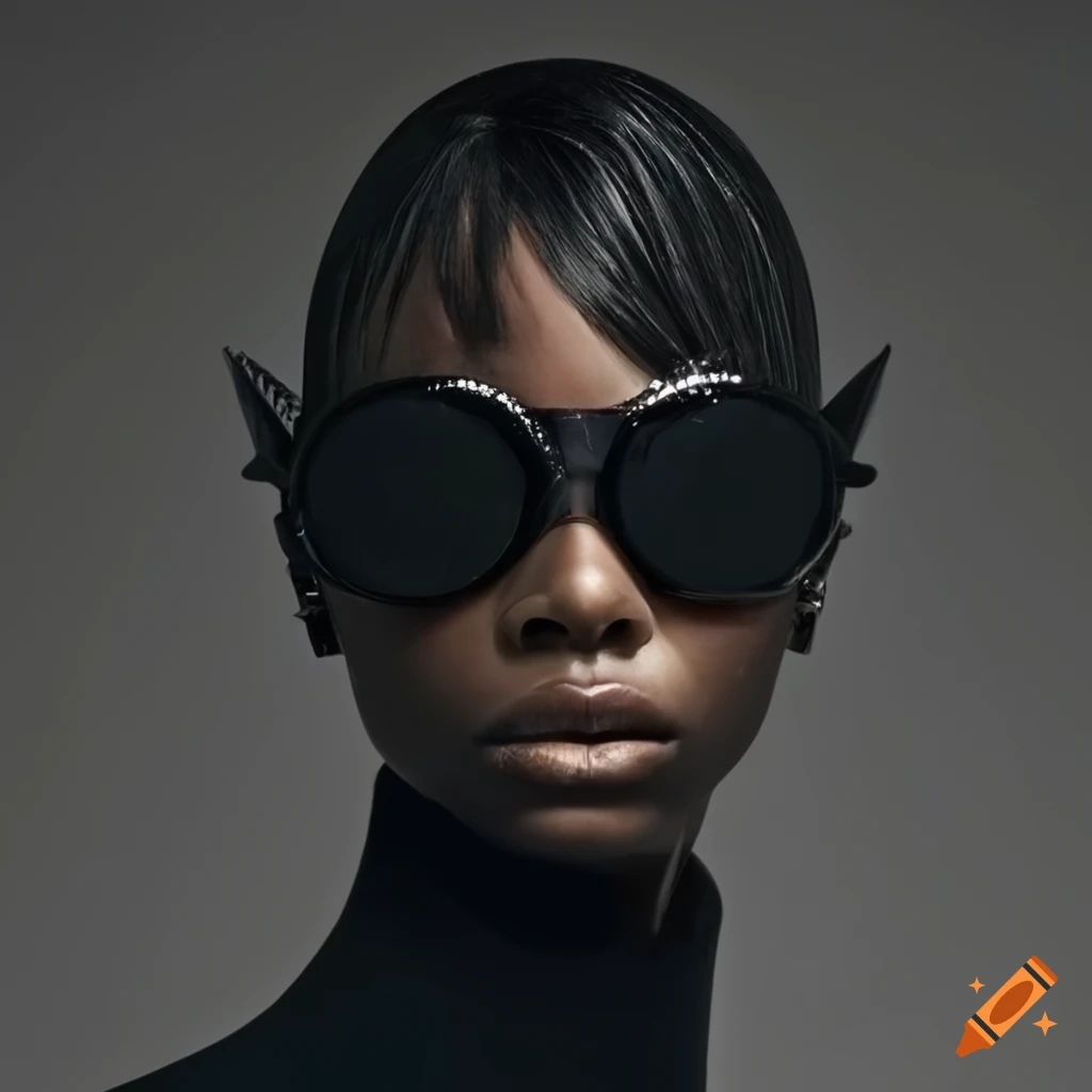 Black avant-garde spike sunglasses by Jaime Valencia Jr and Balenciaga ...