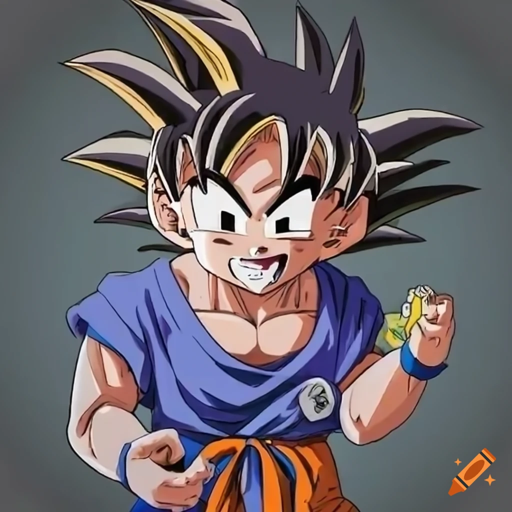 Goku eating a tree on Craiyon