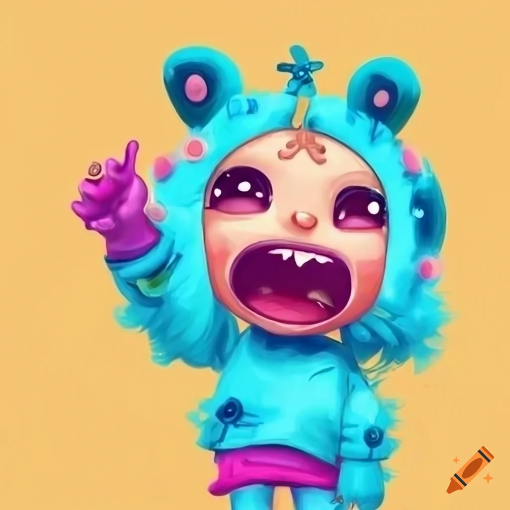 Kidcore character design on Craiyon