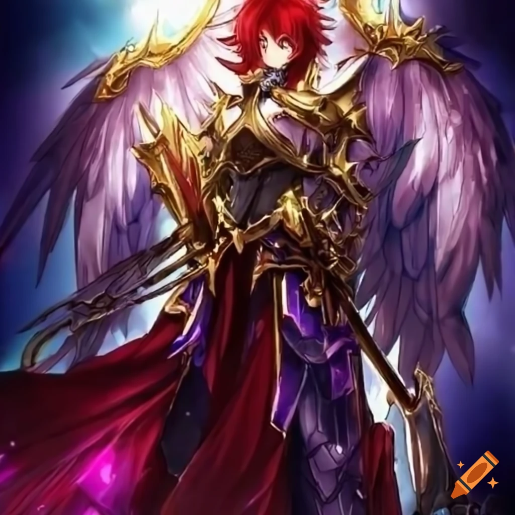 Anime king with angelic features and crystal-adorned crown on Craiyon