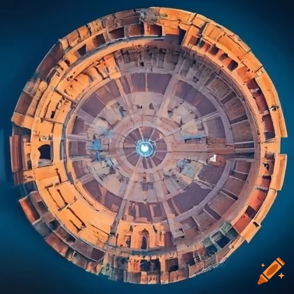 Circular colosseum icon top view on Craiyon