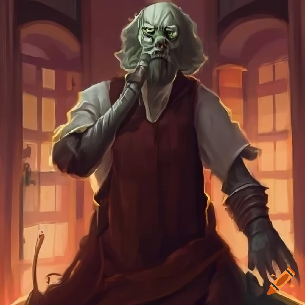 Ghost bartender artwork for dungeons and dragons game on Craiyon
