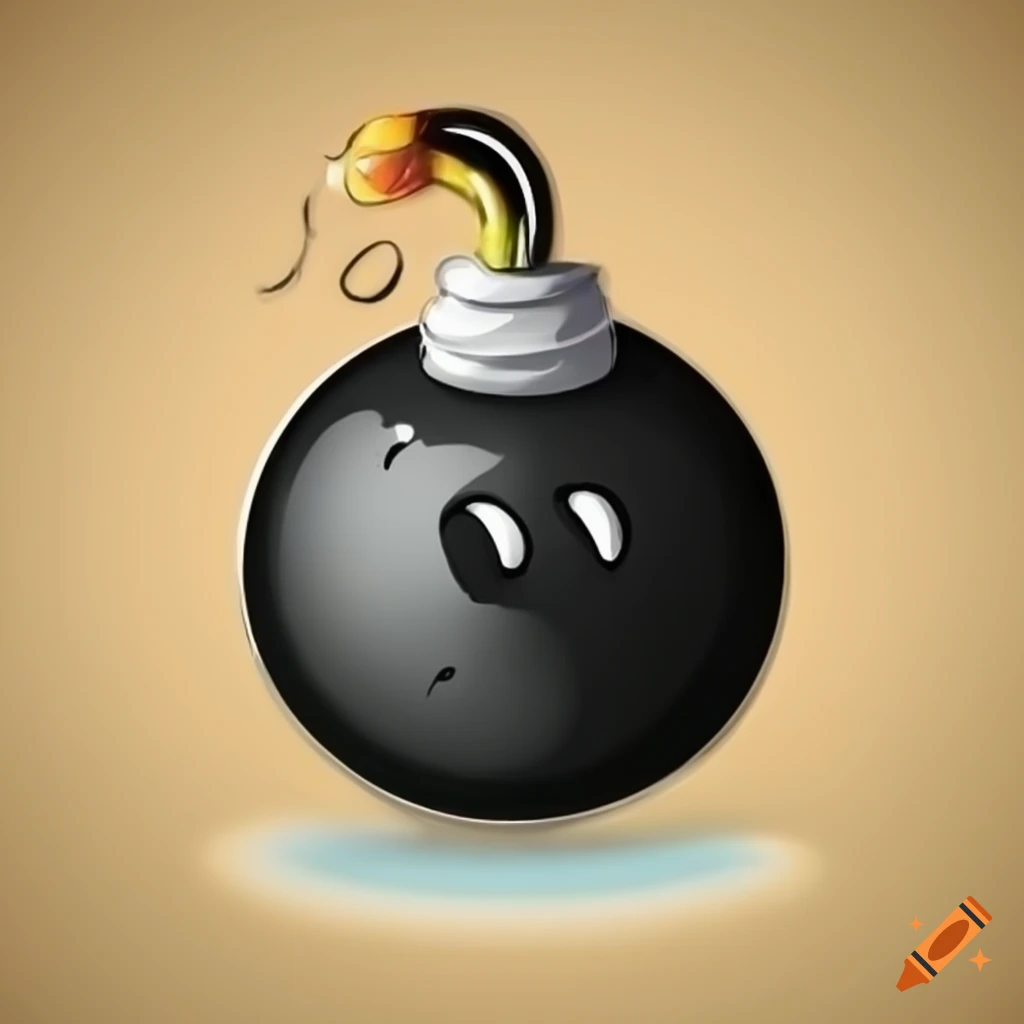 Cartoon bomb logo on Craiyon