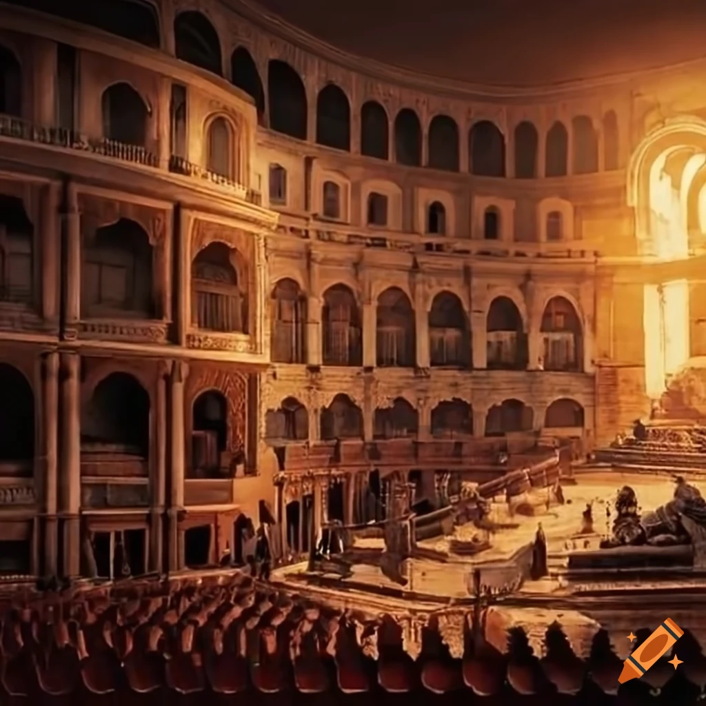 Gladiator arena designed as a victorian theater on Craiyon