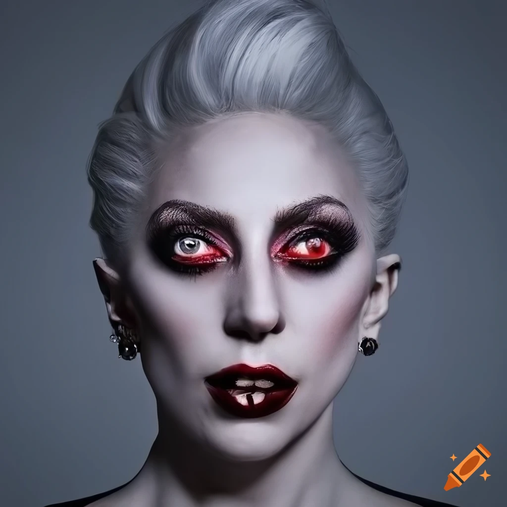 Glamorous vampire lady with an evil smirk in a detailed artistic ...