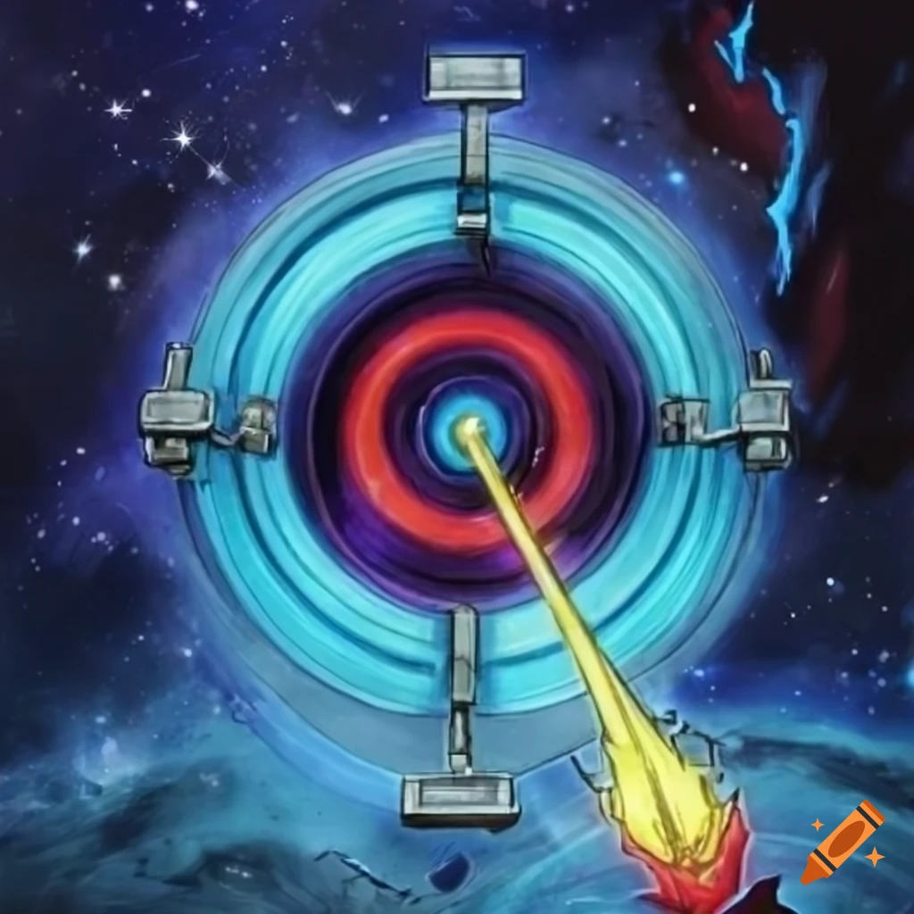 Yugioh art depicting space target shooting on Craiyon