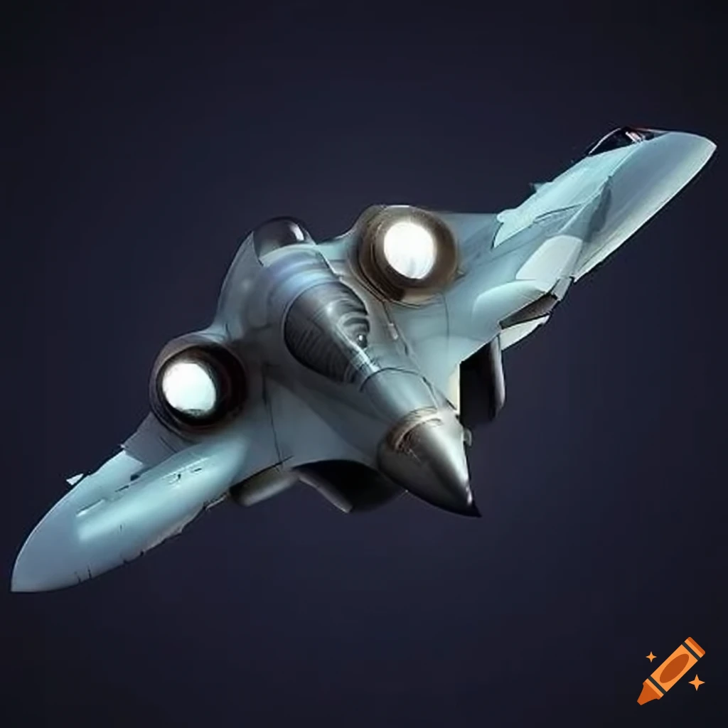 Advanced fighter jet powered by nuclear energy on Craiyon