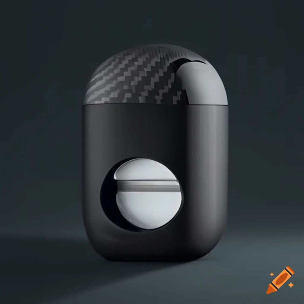 Carbon fiber futuristic smart pill dispenser on Craiyon