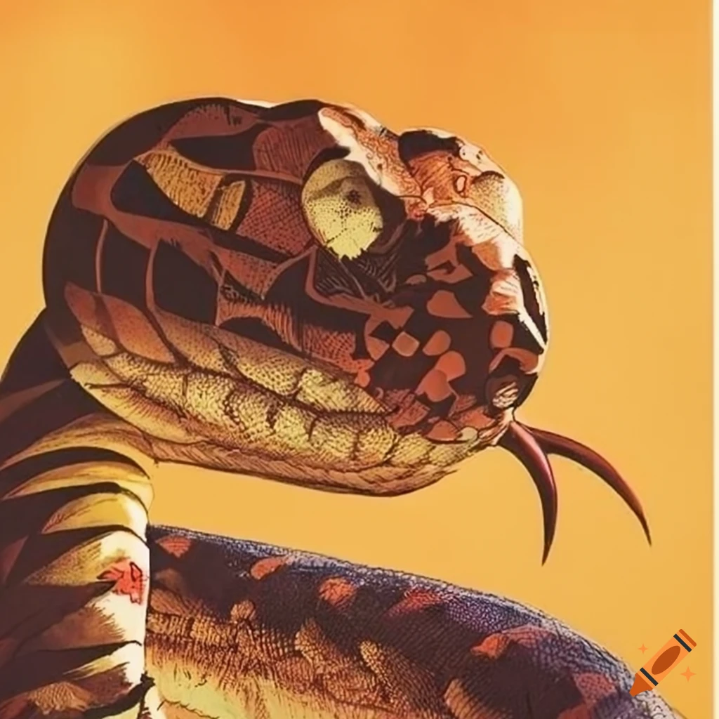 Vintage poster of a sand viper on Craiyon