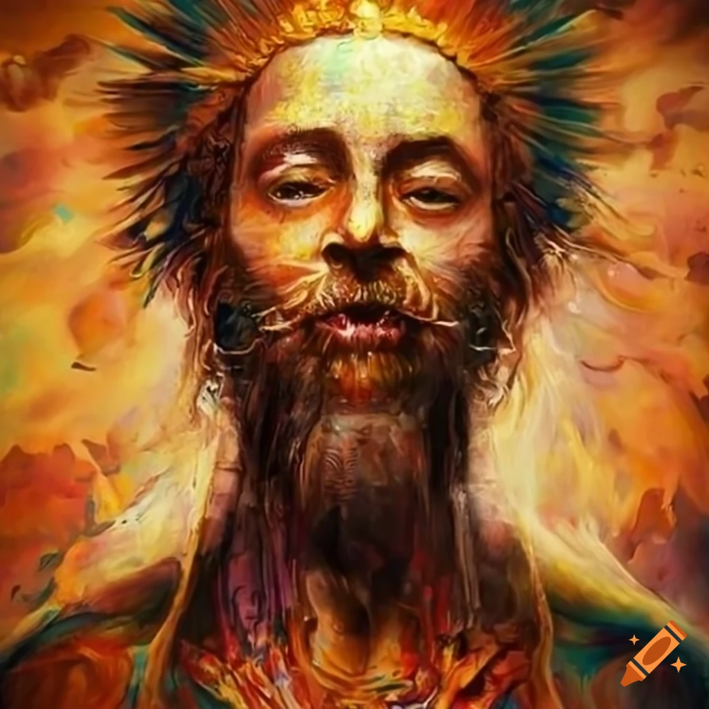 Depiction of the image of god in a detailed painting on Craiyon