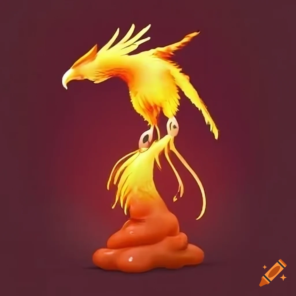 Phoenix buried by falling poop emojis in a humorous scene on Craiyon