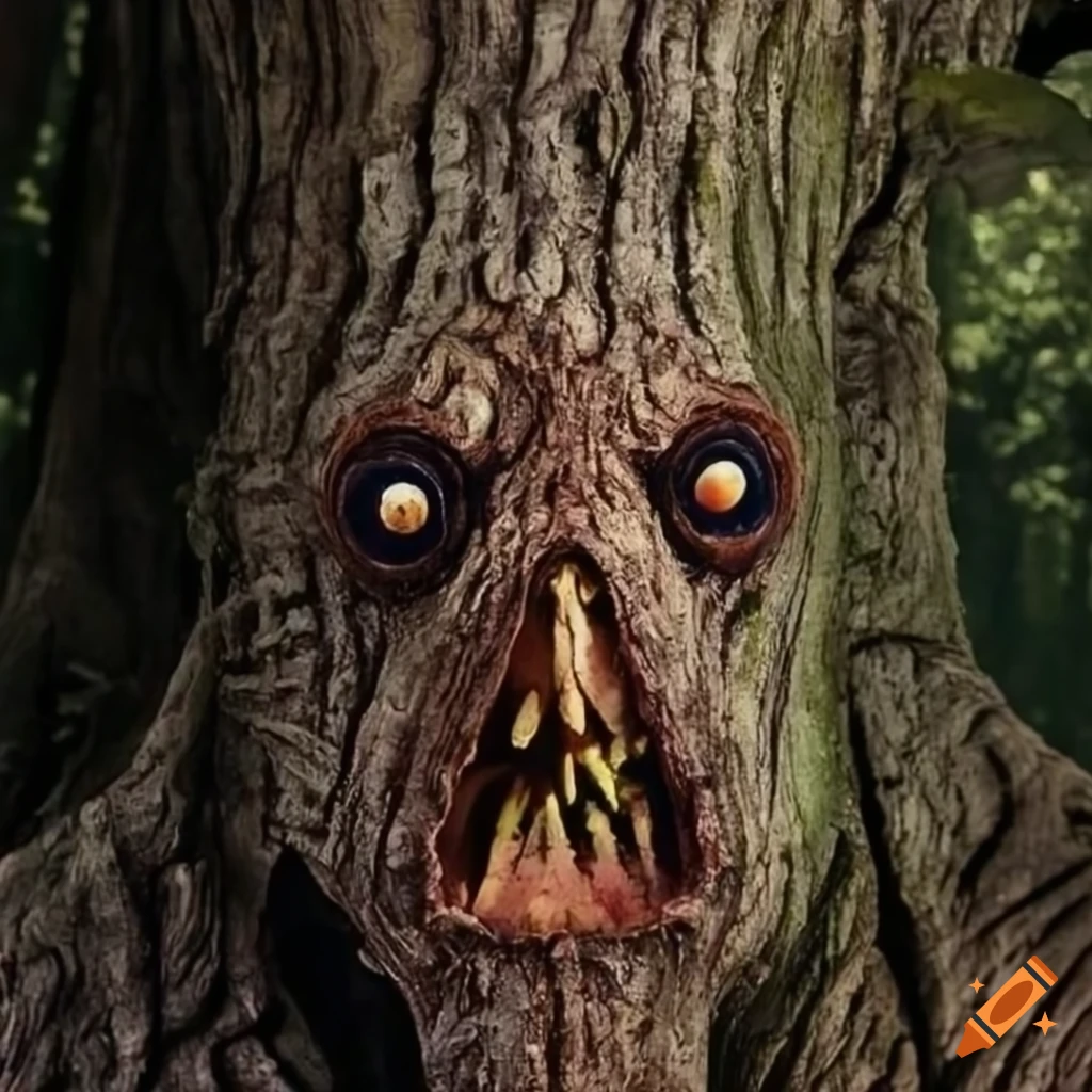 Rotten tree monster emerging from hyper-realistic micro photography on ...