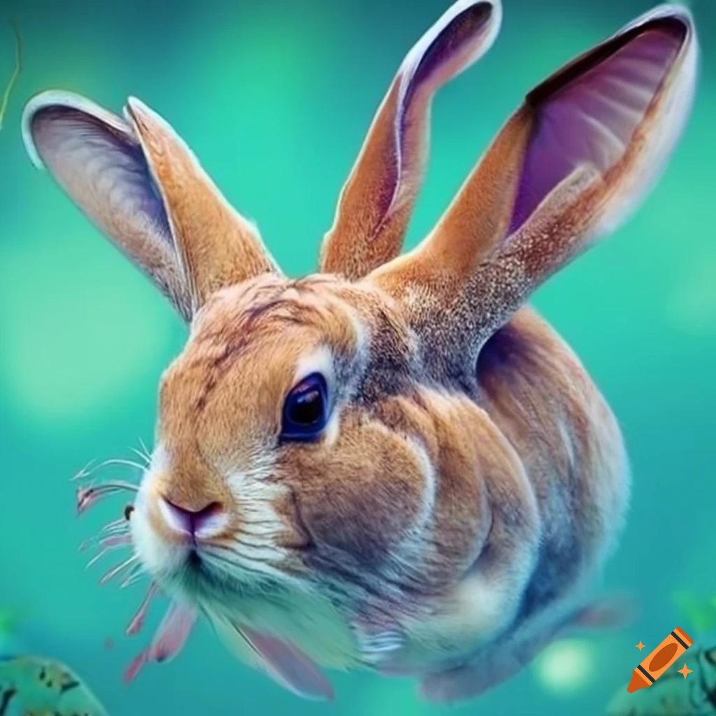 Bunny and fish hybrid creature on Craiyon