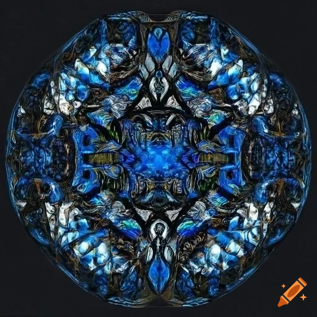 Dark artwork showcasing captivating stained-glass designs on Craiyon