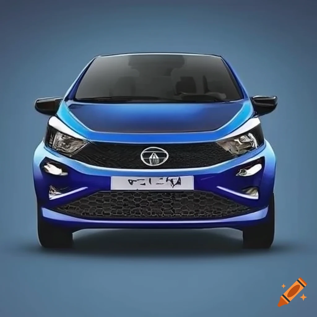 Blue tata altroz with racing stripes on Craiyon