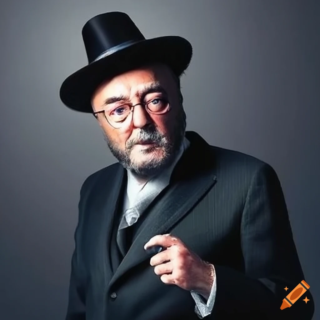 George galloway wearing a traditional jewish kippa cap on Craiyon