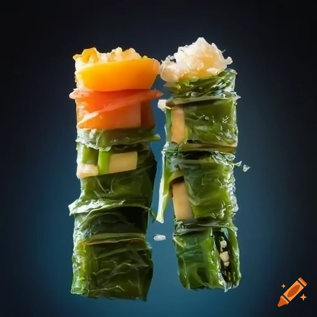 Vegetable and tofu nori seaweed wraps on Craiyon