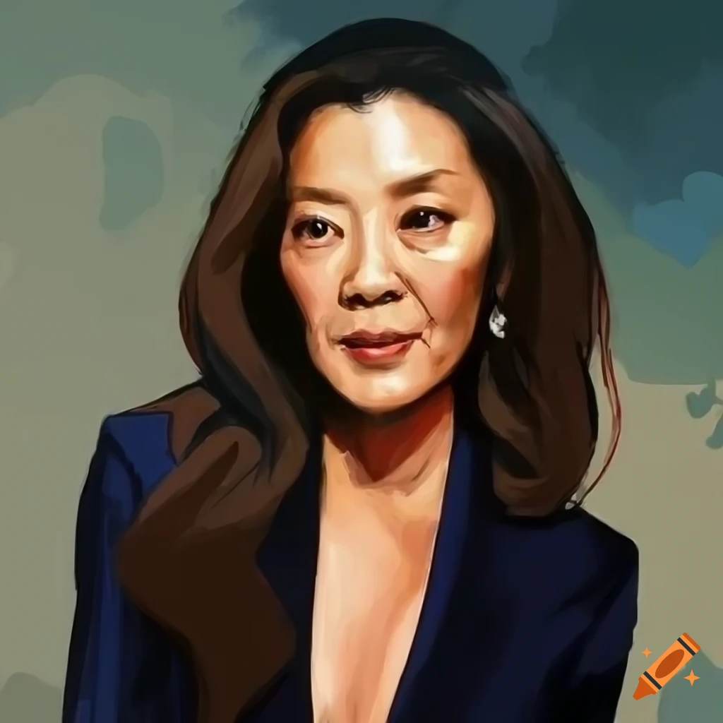 Painting of malaysian actress michelle yeoh on Craiyon