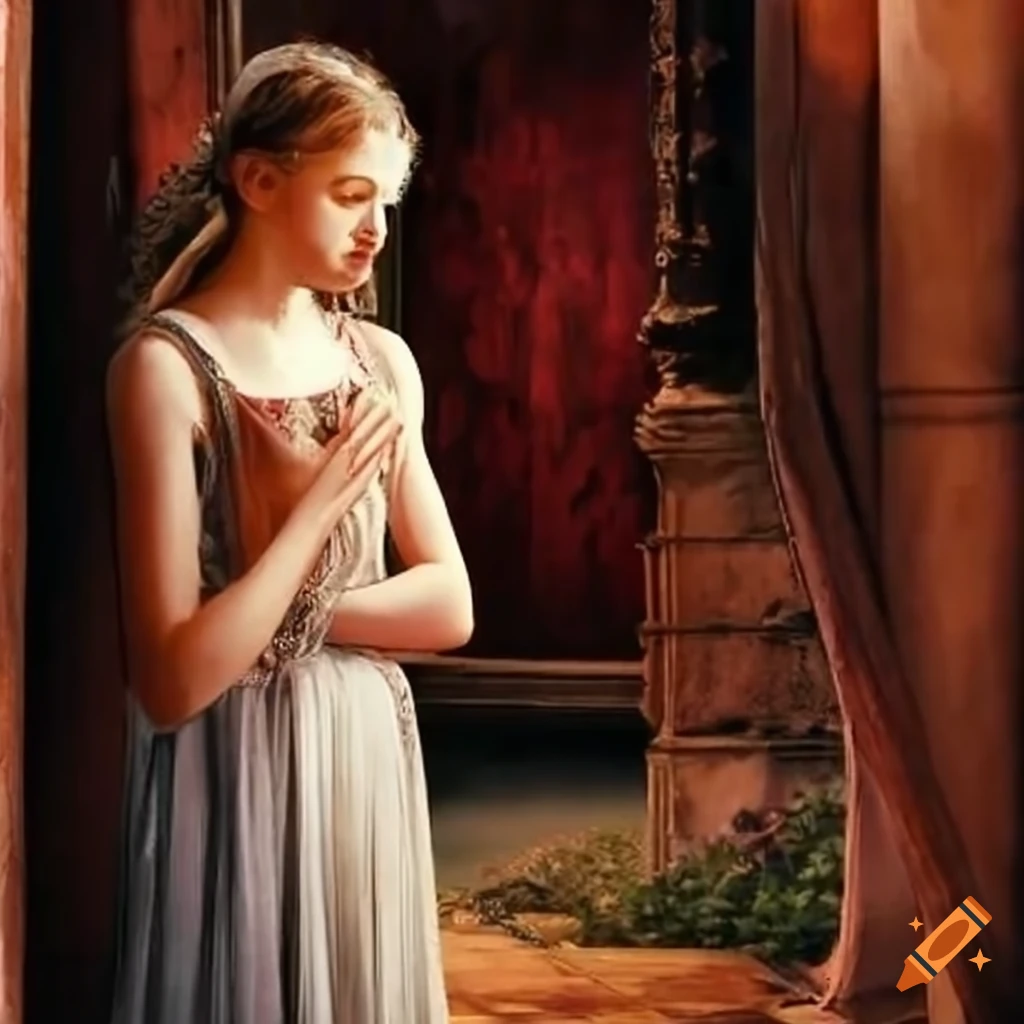 Romeo and juliet balcony scene on Craiyon