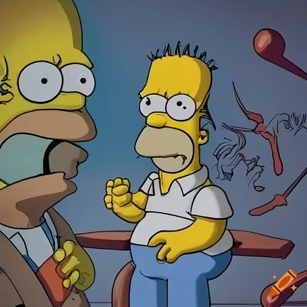 Homer defeating aliens in a humorous illustration on Craiyon