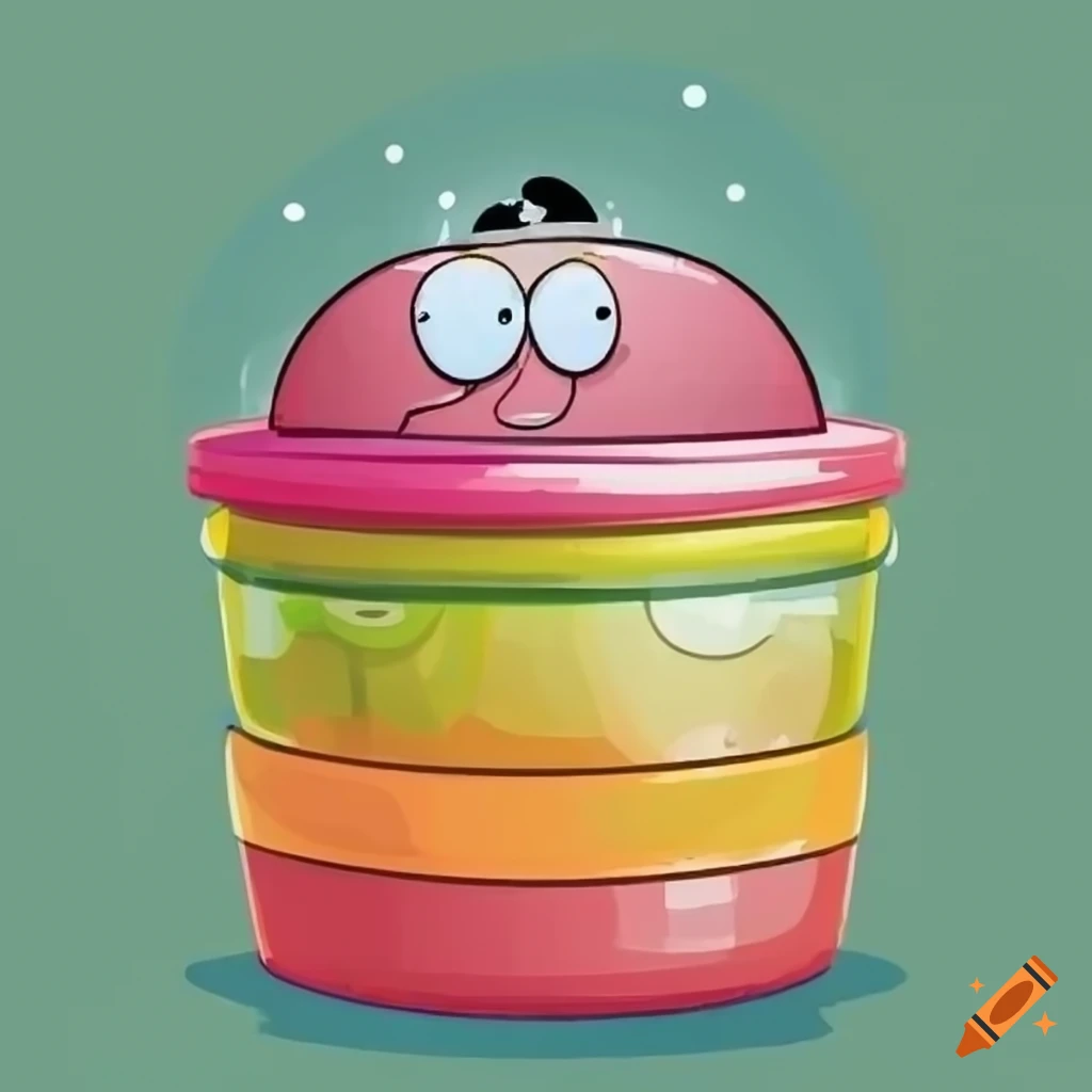 Colorful cartoon illustration of a tupperware party at home on Craiyon