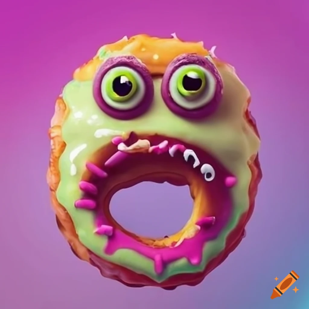 Donut monster illustration on Craiyon
