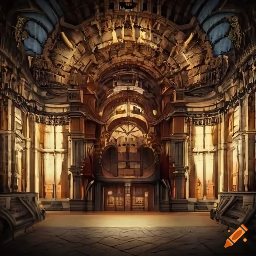 Steampunk entrance hall of a colosseum on Craiyon