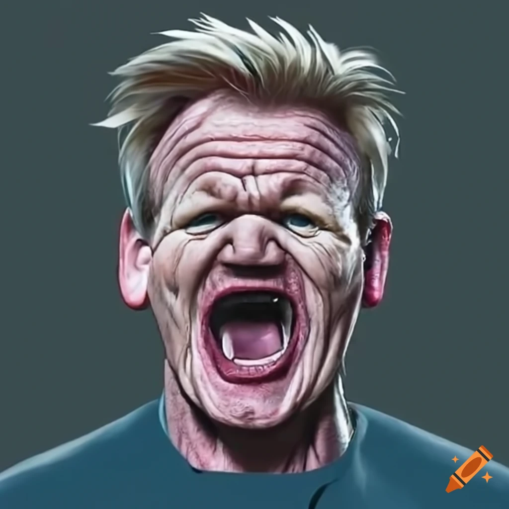 Gordon ramsay expressing intense emotion on Craiyon