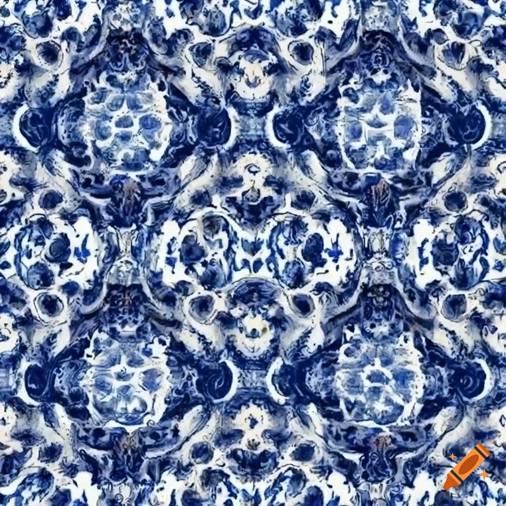 Chinese blue and white porcelain seamless texture on Craiyon