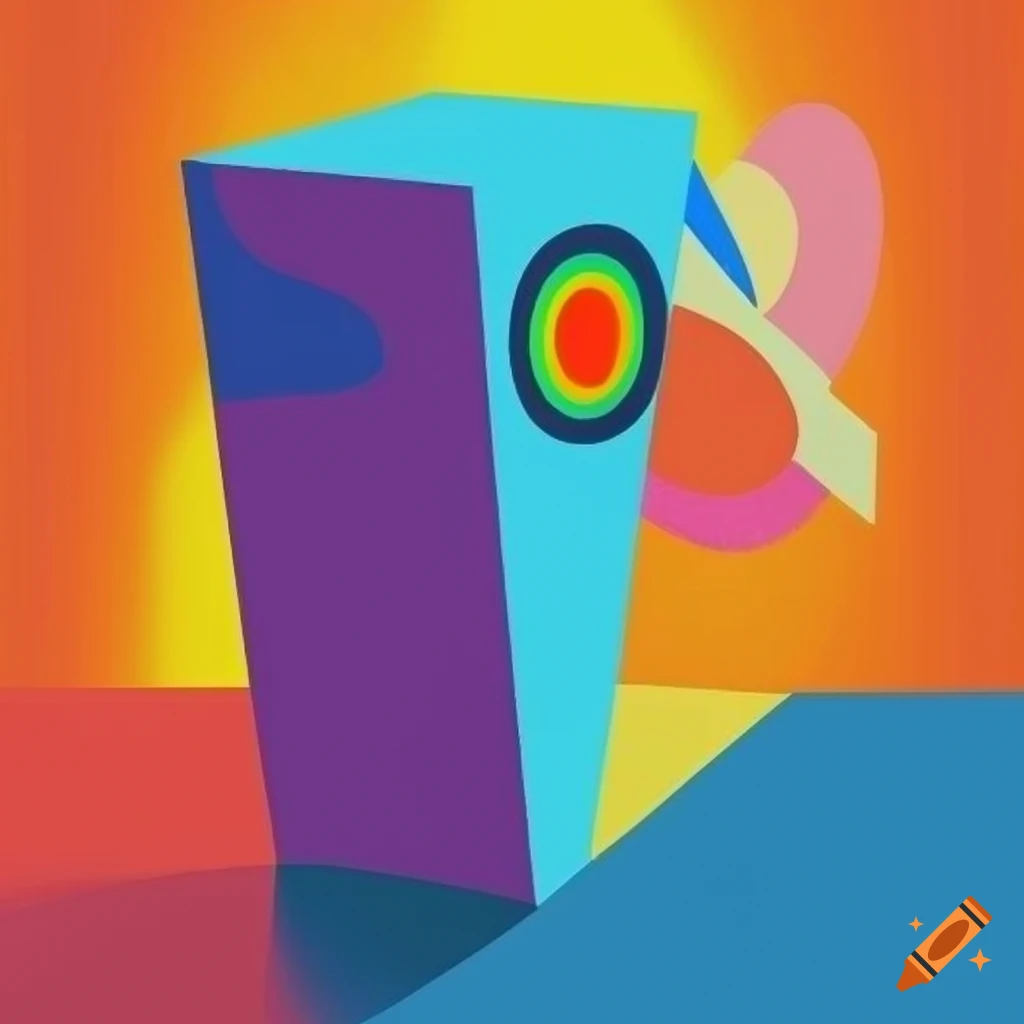 Colorful digital art inspired by kandinsky in flat design style on Craiyon
