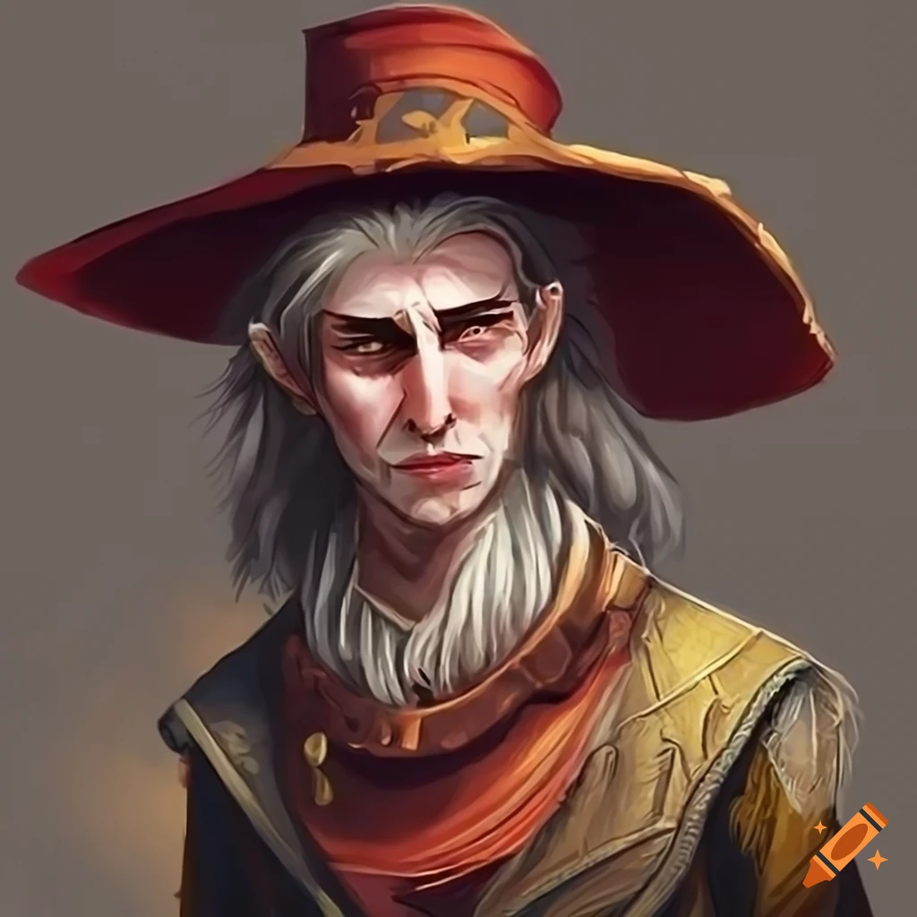 Rincewind portrayed as witcher character on Craiyon