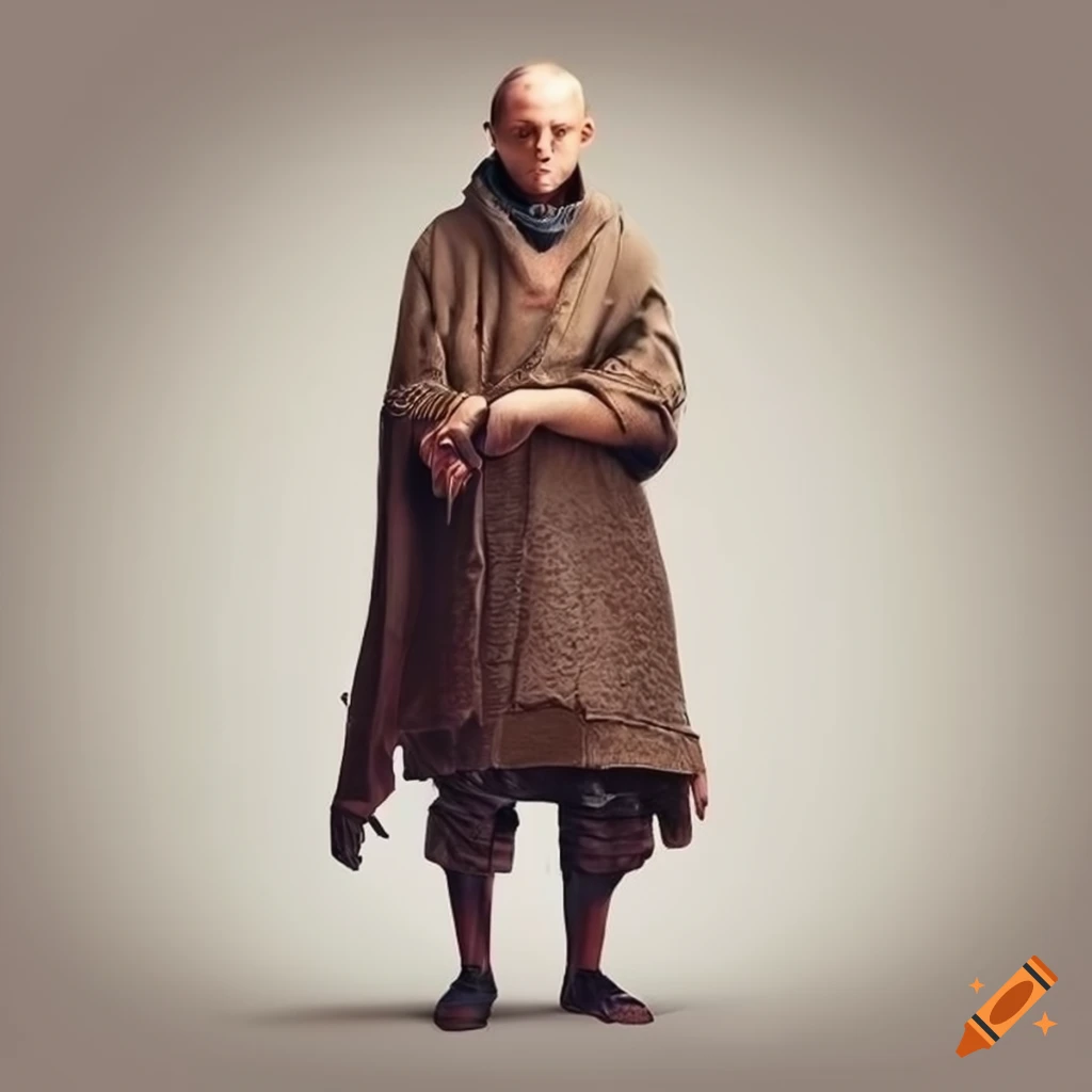 Person in poor clothing standing on Craiyon