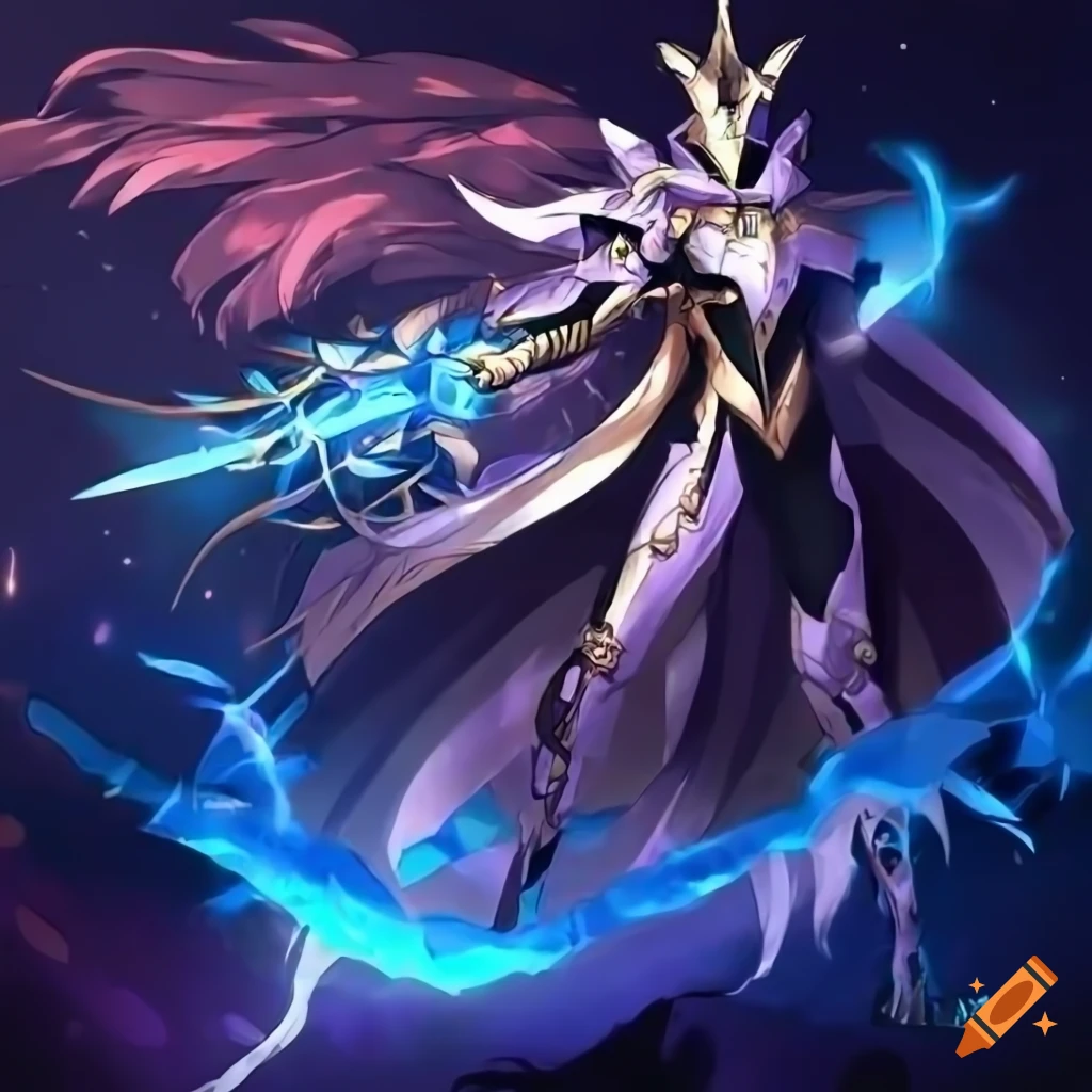Celestial armored overlord ruling the cosmos in anime style on Craiyon