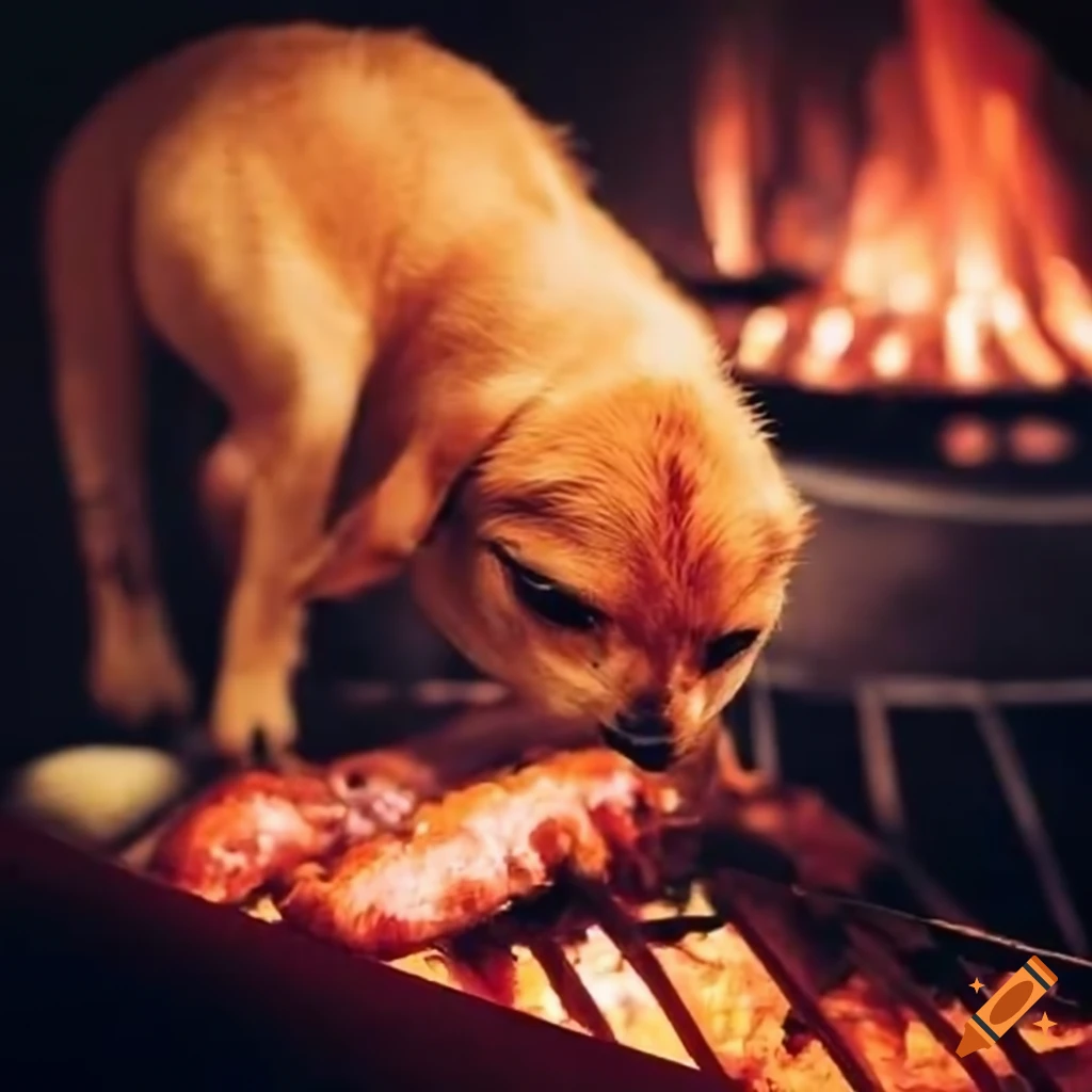 Puppies having a barbecue on Craiyon