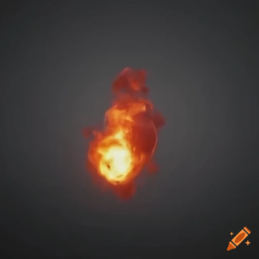 Realistic Fireball With Smoke On Grey Background On Craiyon
