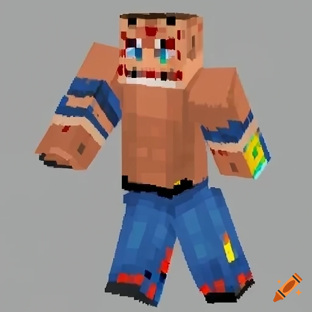 John cena minecraft skin style on Craiyon