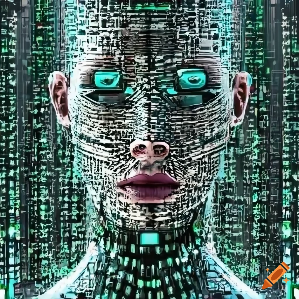 Futuristic computer matrix ai face in an illustration on Craiyon Futuristic computer matrix ai face in an illustration on Craiyon