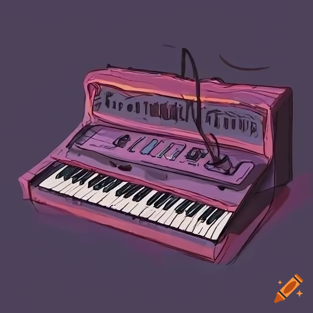 Minimalist lofi keyboard synth on Craiyon