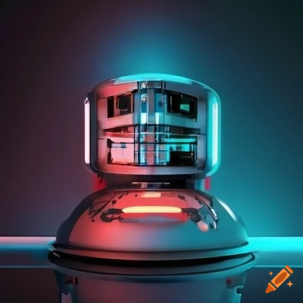 High tech futuristic scene on Craiyon