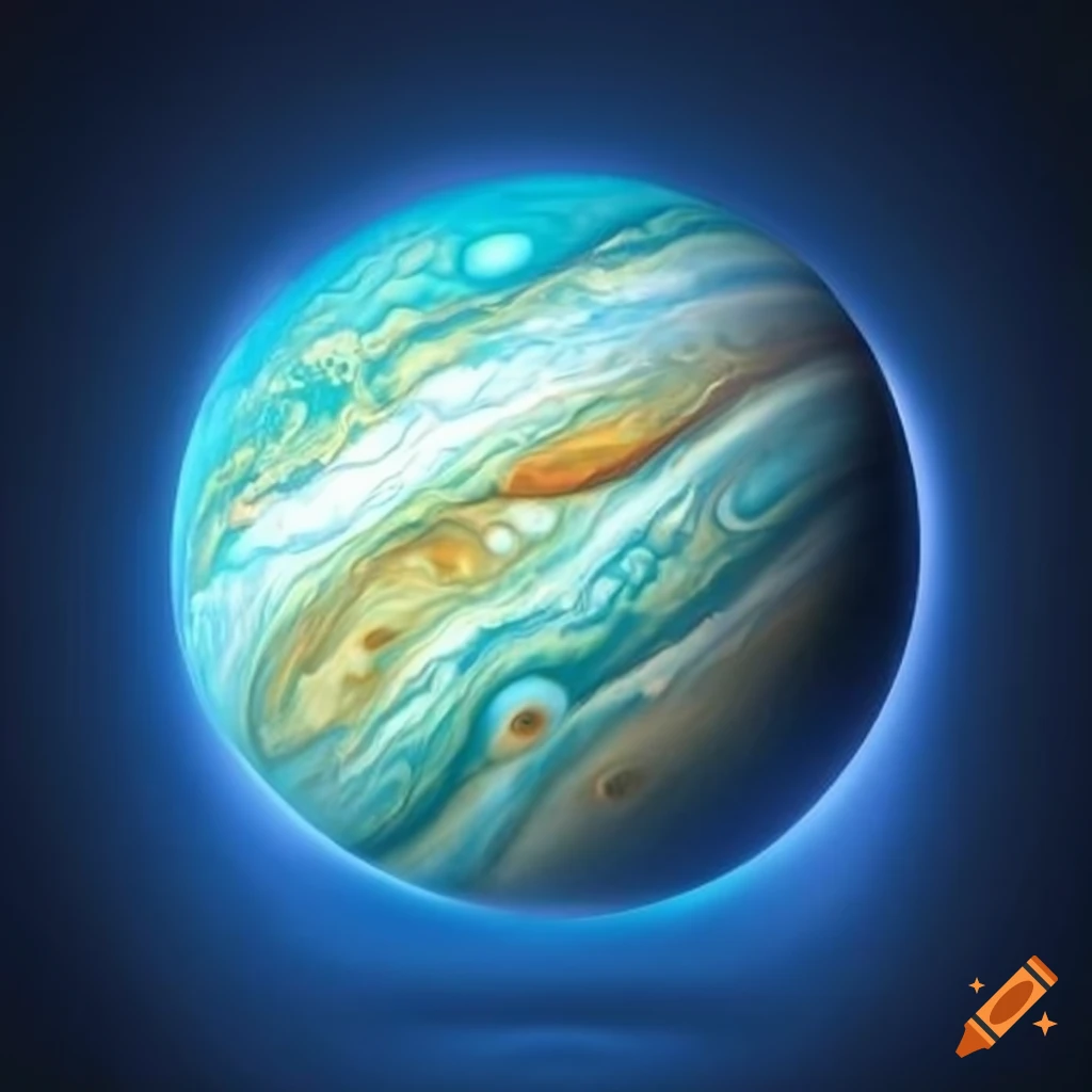 Tourist poster to a blue jupiter on Craiyon