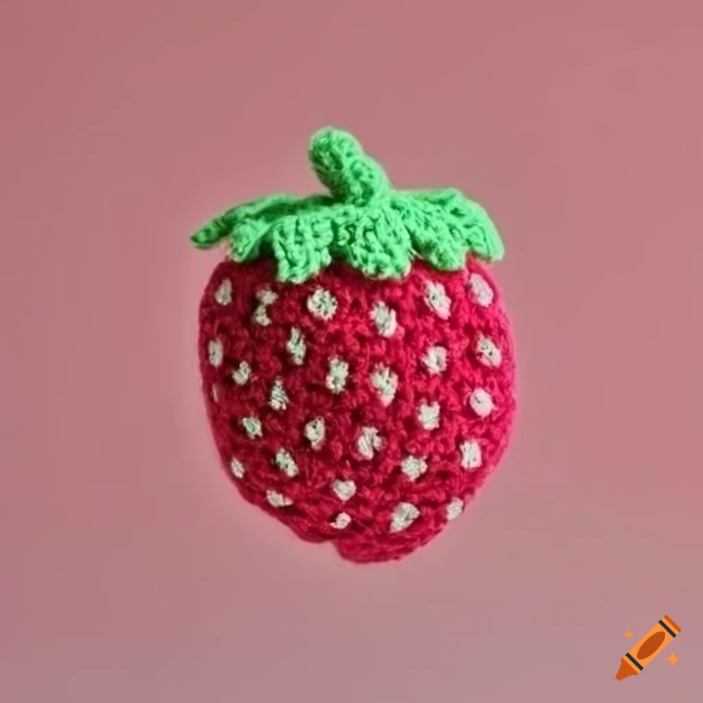 Crocheted strawberry on Craiyon