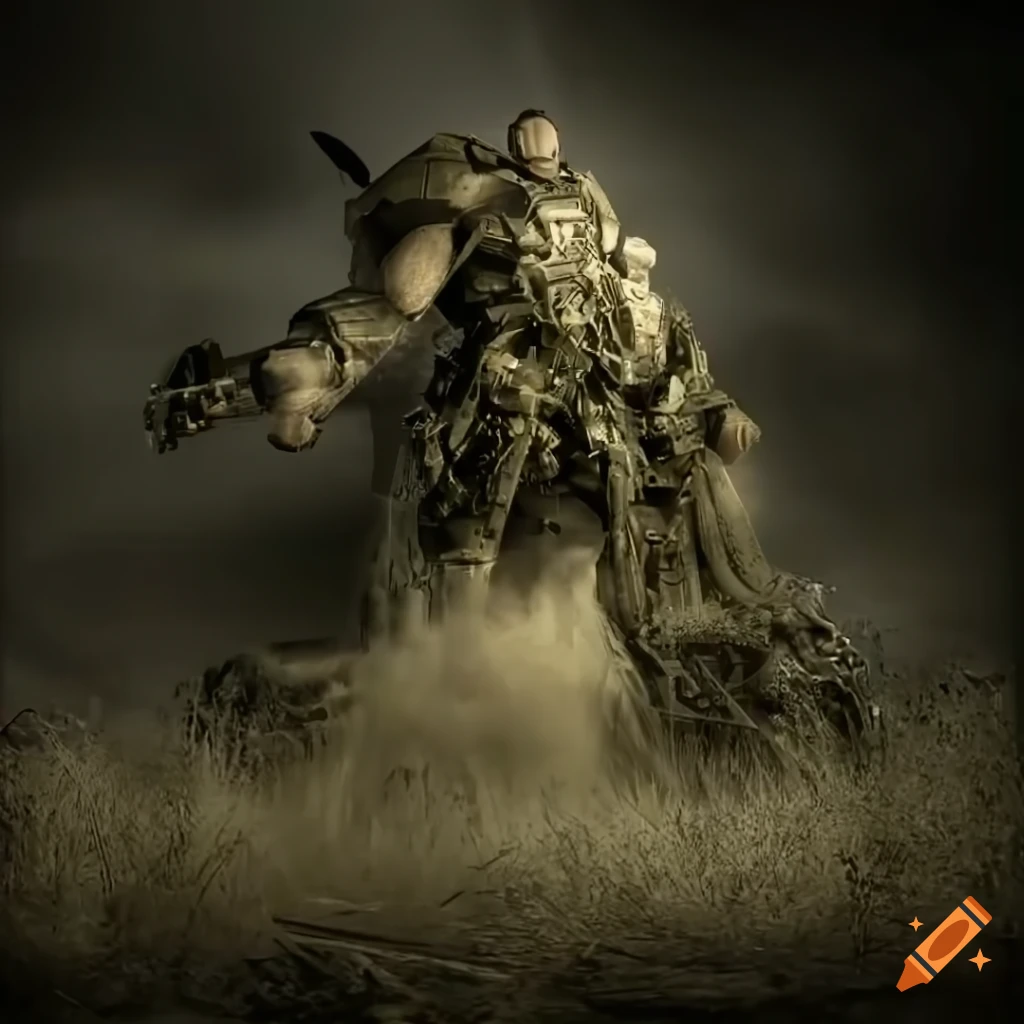 The doomslayer warrior in a frontier setting on Craiyon