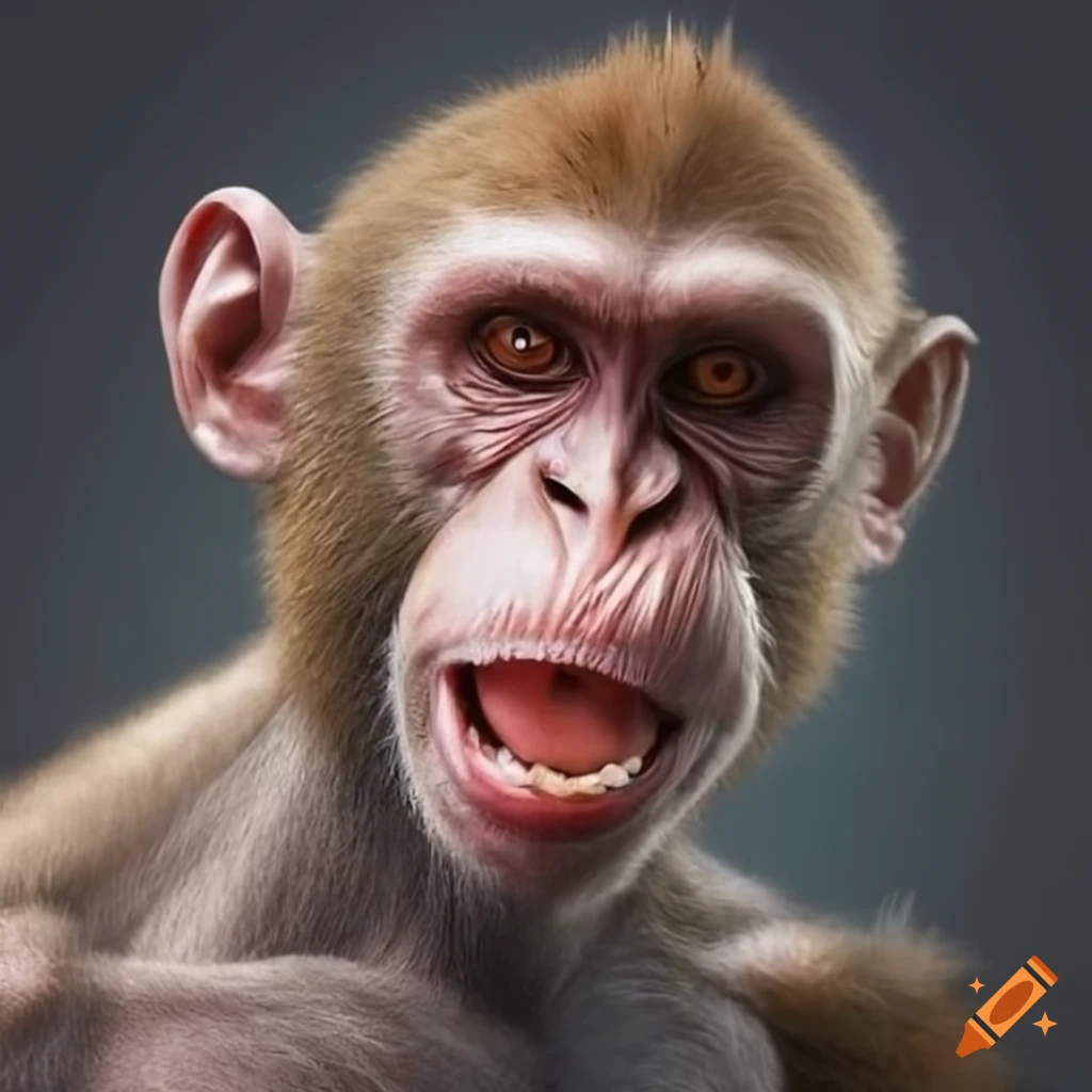 Muscular monkey breaking chains in hyperrealistic style on Craiyon