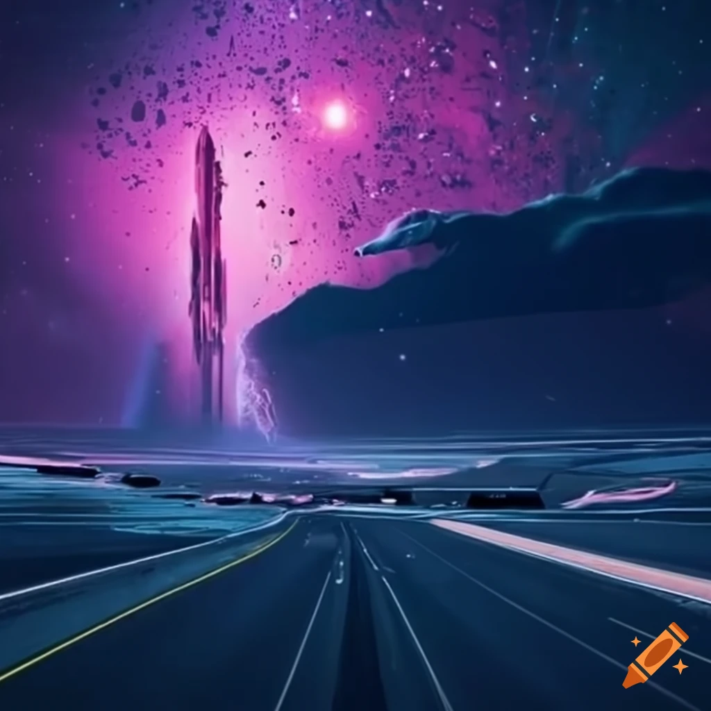 Space highway on Craiyon