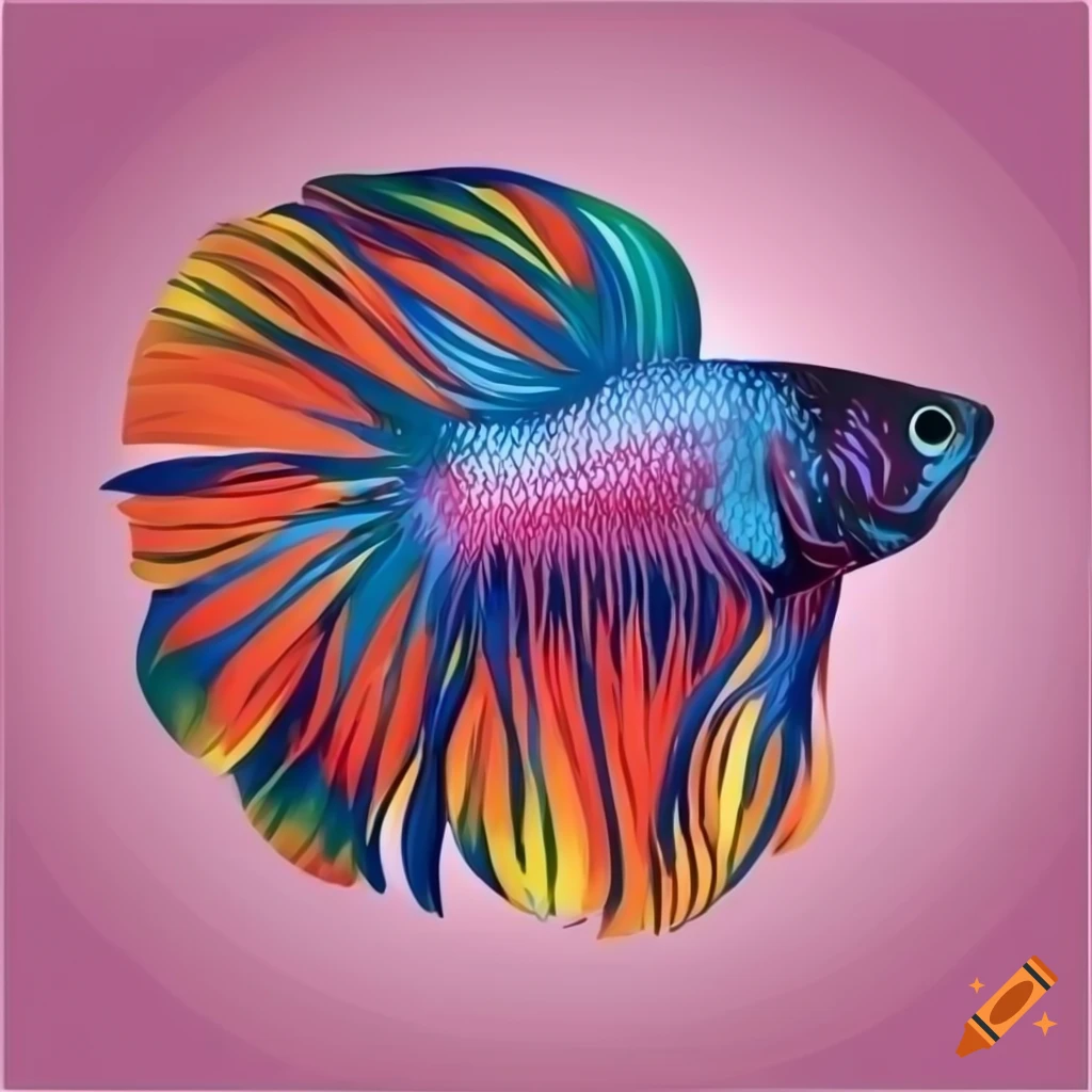 Colorful betta fish vector design on Craiyon