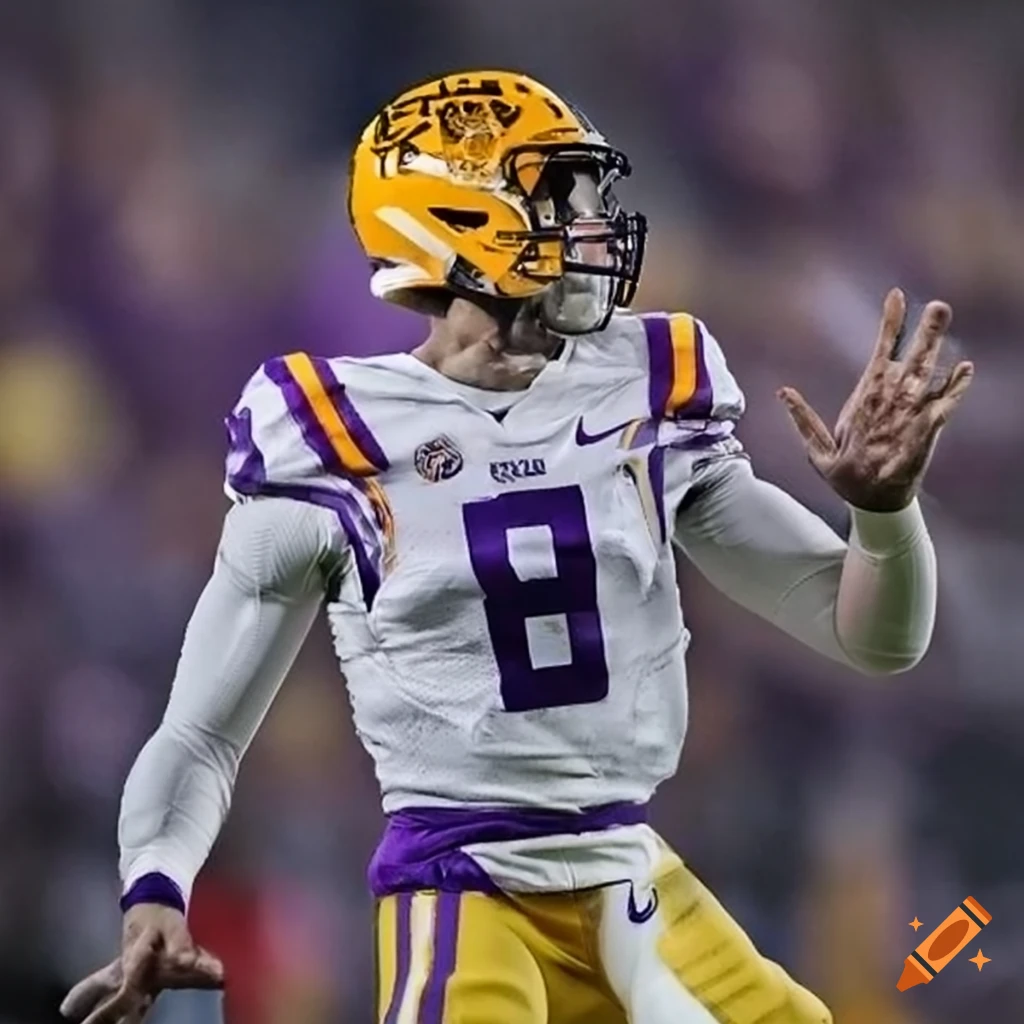 Lsu football quarterback player in jersey number 2 on Craiyon