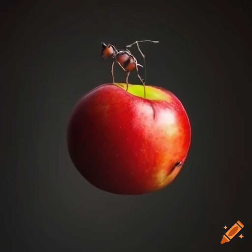 Ant lifting an apple on Craiyon